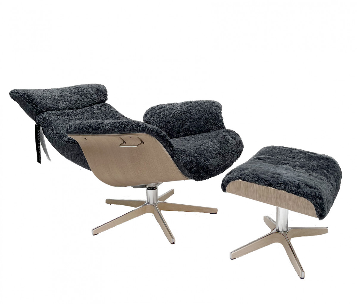 TIMEOUT Sessel u. Hocker Eche unbeh./ Schaffel Charcoal TIMEOUT Sessel u. Hocker Eche unbeh./ Schaffel Charcoal
